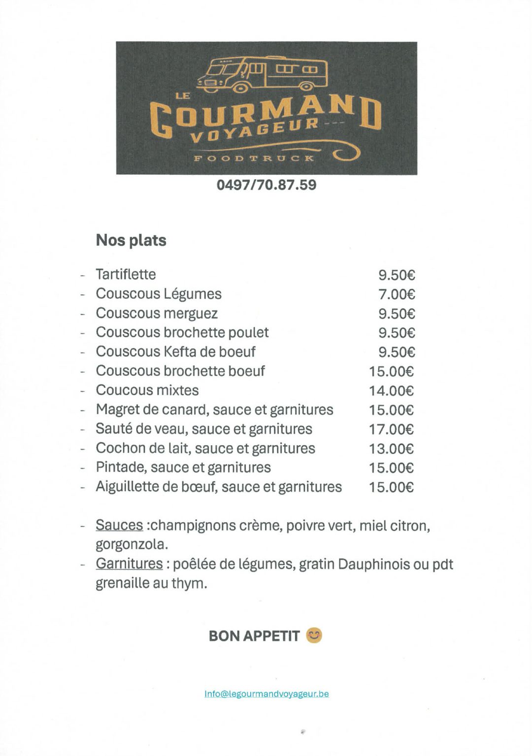Formule Food truck réception - Le Gourmand Voyageur | Traiteur Waremme